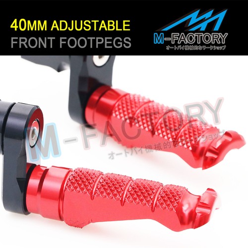 Red 40mm Adjustable R-Fight Front Foot Pegs For Yamaha YZF R1 R1M 15-21 ...