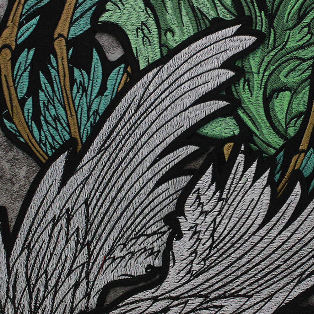 Pair Black & White Angel Wings Embroidered Iron-On Large Patches - DIY ...