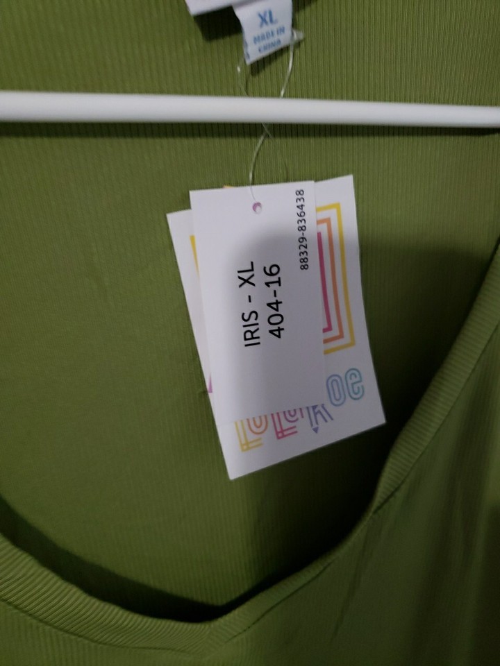 NWT NEW LuLaRoe Iris Solid Ribbed Olive Green V-Neck Tunic Top XL | eBay