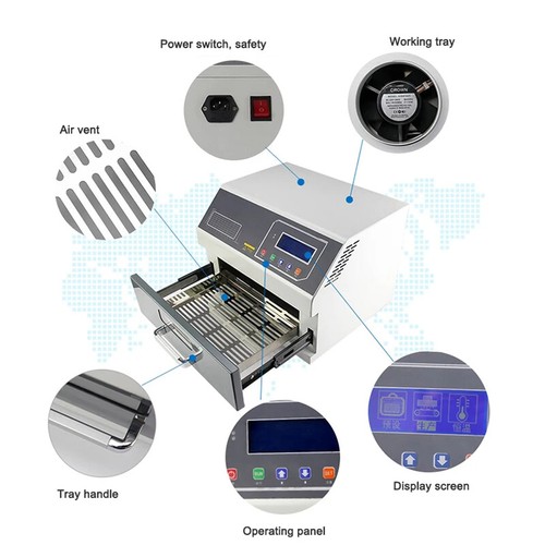 Small Reflow Soldering Machine Hot Air Patch Drawer Reflow Oven ...