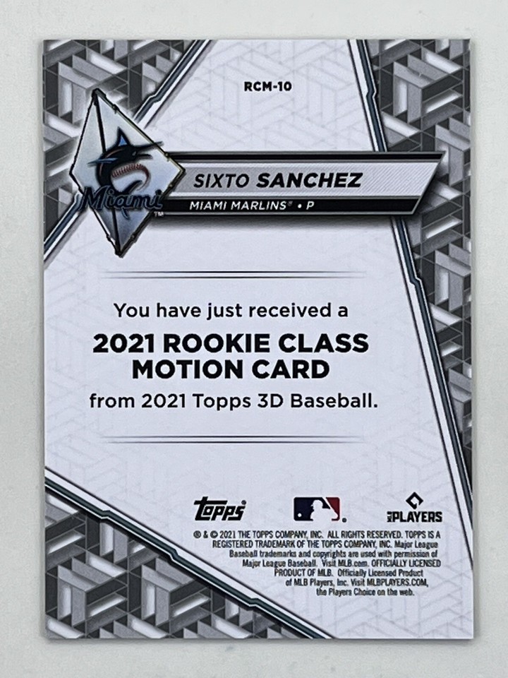 Sixto Sanchez 2021 Topps On Demand 3D Rookie Class Motion RC #RCM-10 ...