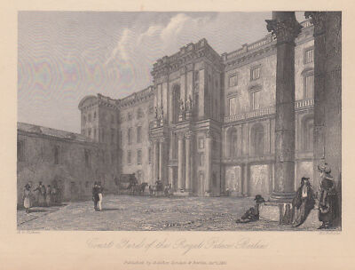 Berlín Castillo Schlosshof Original Grabado En Acero Roberts 1836 | eBay