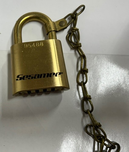 Sesamee Combination Padlock,Bottom,Brass New | eBay