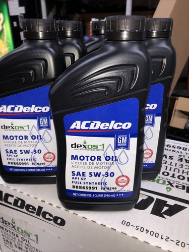 GM AC Delco Set of 6 Motor Oil 6 QT 33 oz. SAE 5W-30 Full Synthetic ...