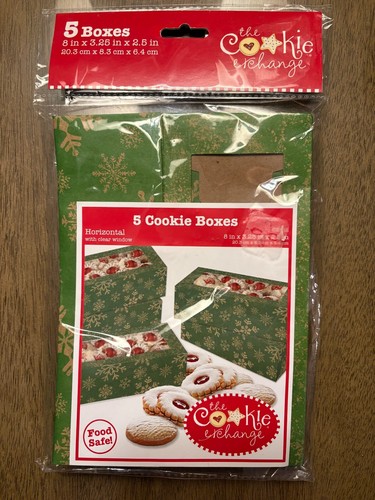 The Cookie Exchange 5 Cookie boxes horizontal cardboard window food ...