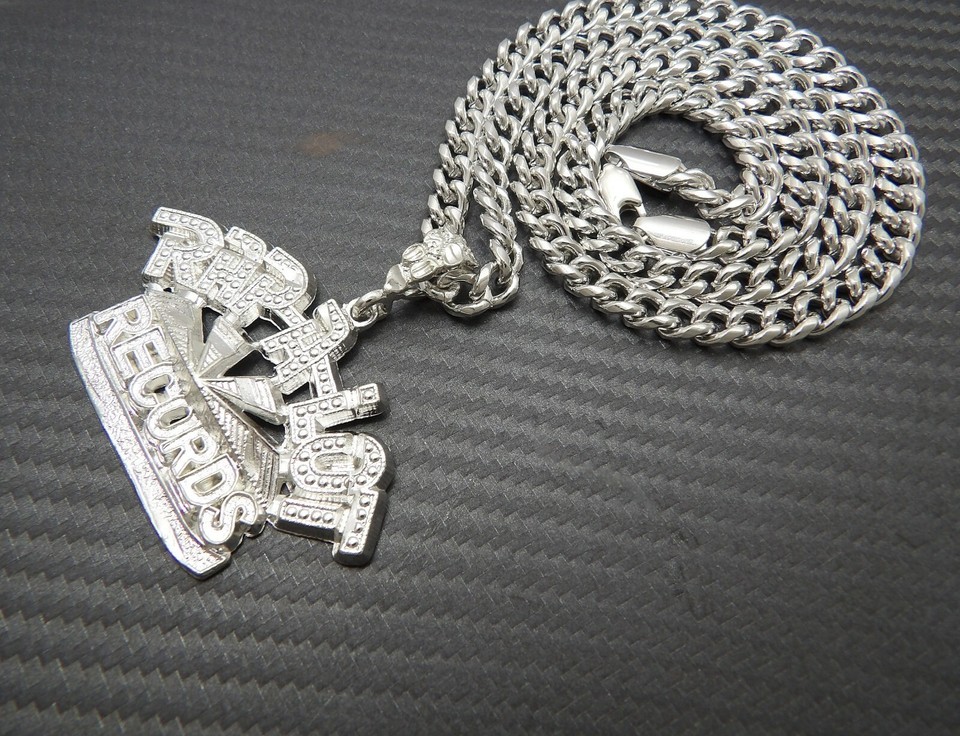 Hip Hop RAP A LOT RECORDS Pendant 6mm 24" Cuban Chain Necklace RC3879S ...