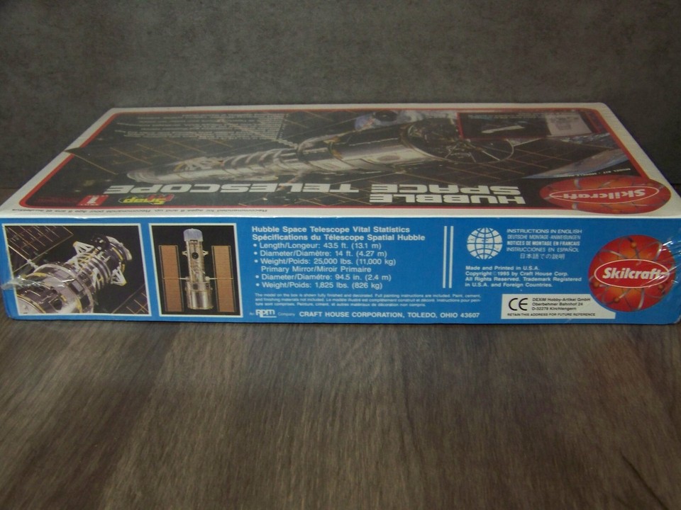 Skilcraft Hubble Space Telescope Snap Fit Plastic Model Kit Brand New ...