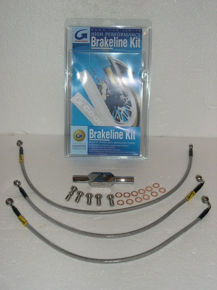 Road King 18 inch Apes Dual Disc Brake Line Kit with ABS Goodridge ...