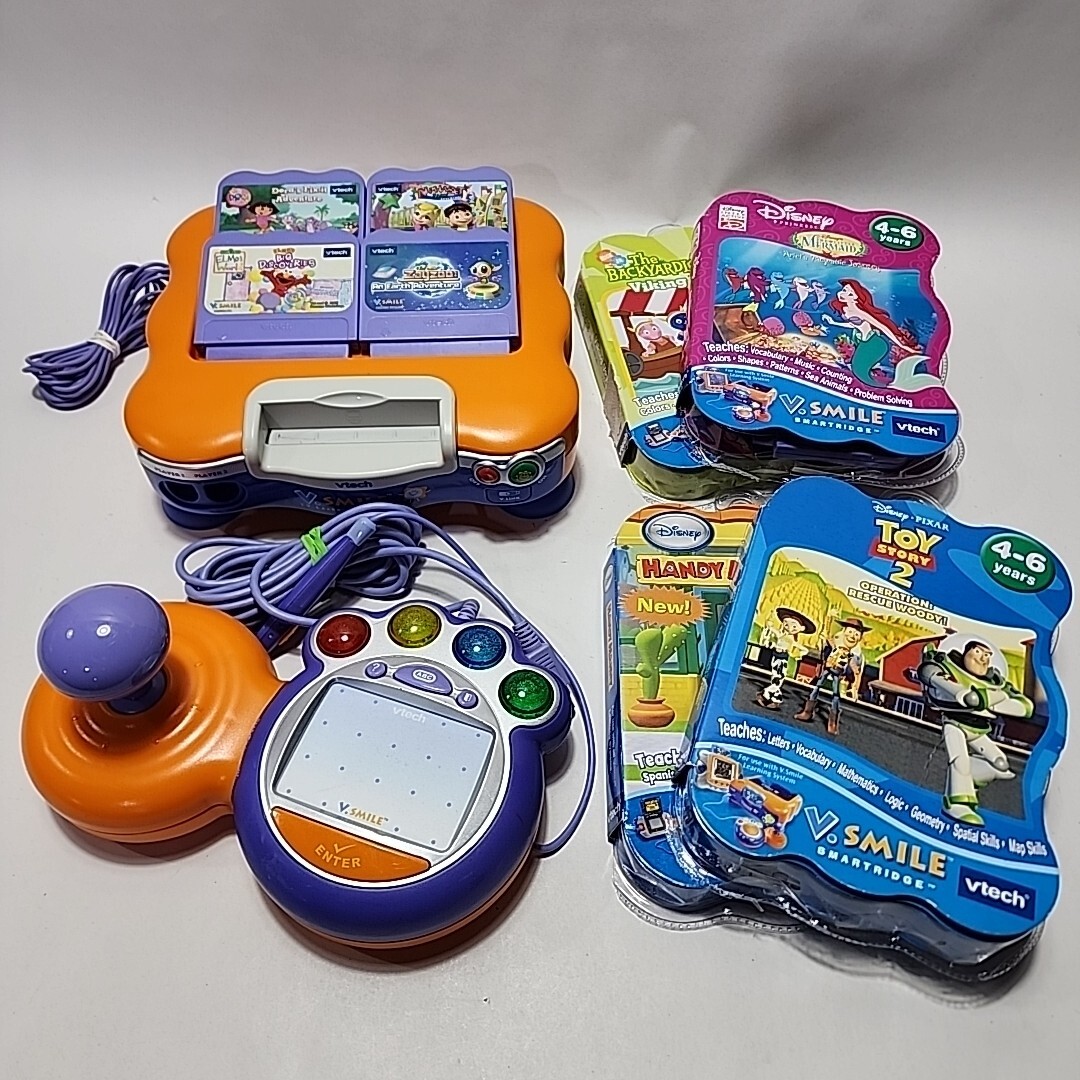 Vtech V Smile TV Learning System Console Bundle 1 Controller + 8 Games ...