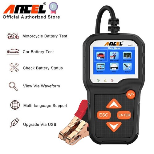 Digital Battery Tester for Automotiv 12V 6V Cranking Charging Load Volt ...