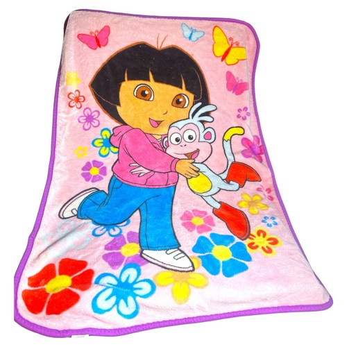 Nick Jr Dora The Explorer 40"×29" Toddler Baby Minky Plush Blanket With ...