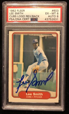Lee Smith Cubs 1982 Fleer RC Signed Rookie Card PSA DNA Auto HOF Hi End ...