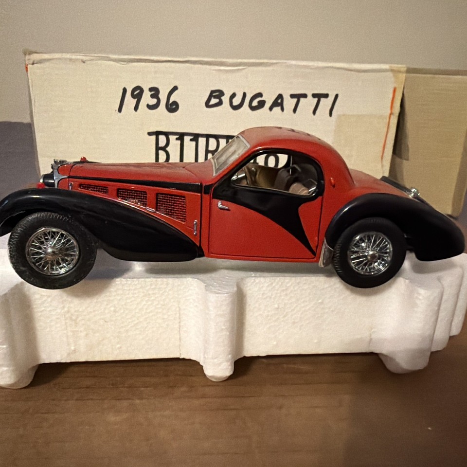 Franklin Mint 1936 Bugatti Type 57SC Diecast Model 1:24 Scale Red Black ...