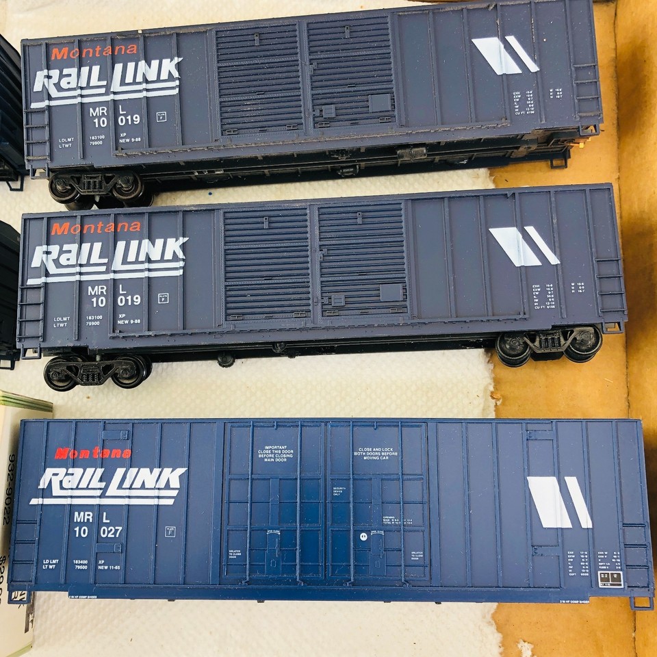 Lot of 6 HO Montana Rail Link (MRL) 50’ Box Cars for Parts or Repair | eBay