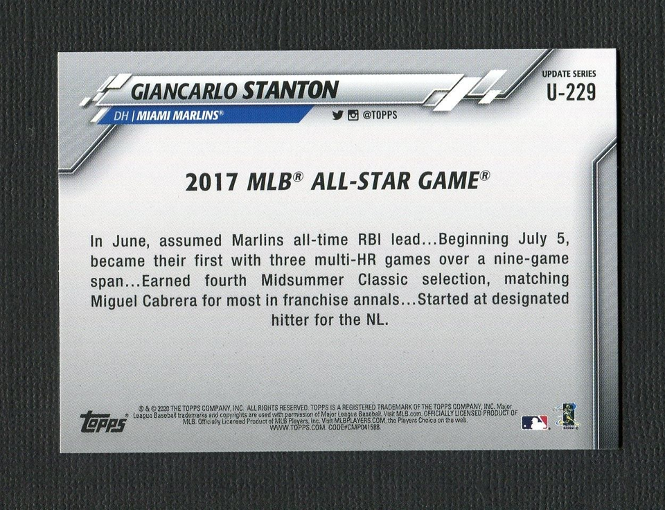 2020 Topps Update Walmart Royal Blue #U229 Giancarlo Stanton AS | eBay