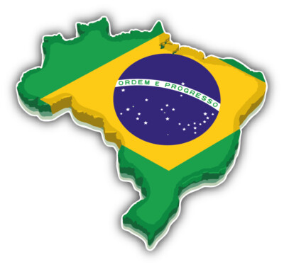 Brazil Map Flag 3D Car Bumper Sticker Decal | eBay