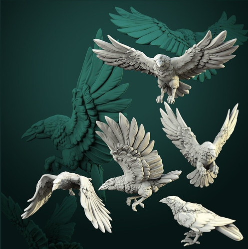 Crow Raven Bird Basing Bit Familiar Miniature Wargaming 40k AoS DnD ...