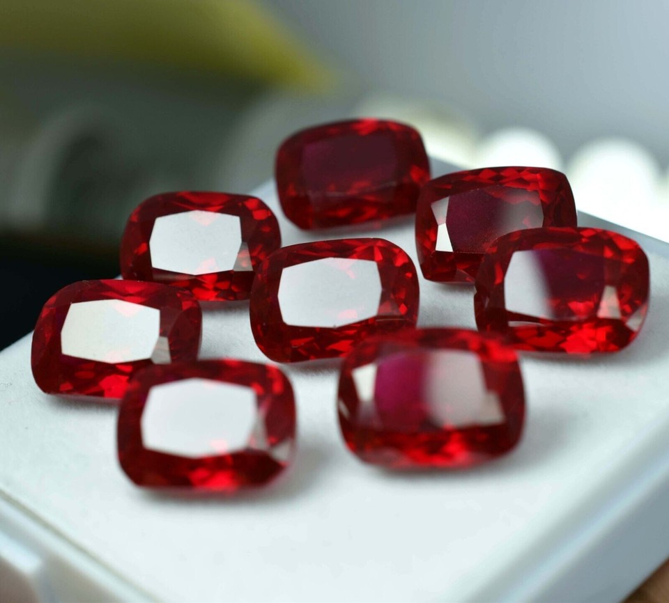 Natural 200Ct Burmese Certified Red Ruby Flawless Lot Cushion Cut Loose ...