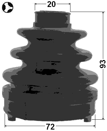 Boot Inner Cv Joint Kit 72X93X20 Fits Saturn 1603279, 28023-FC010 ...