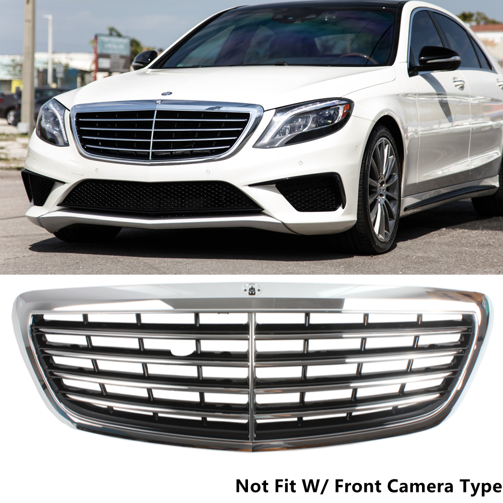 For 2014-2017 Mercedes W222 S Class Front Bumper Chrome Grille Radiator ...