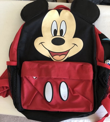 Disney Mickey Mouse Face Ears Smiley Face Backpack 12in x 10 in | eBay