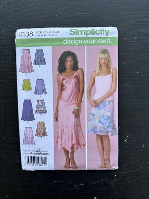 Simplicity 4138 Skirts w Handkerchief Hem Misses Size 8-16 Sewing ...