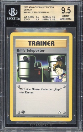 2001 Pokemon GERMAN 1st Edition Neo Genesis Bill’s Teleporter 91/111 ...