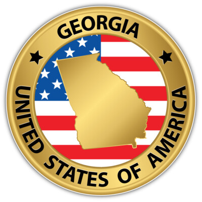 Georgia USA State Map Emblem Car Bumper Sticker Decal "SIZES" | eBay