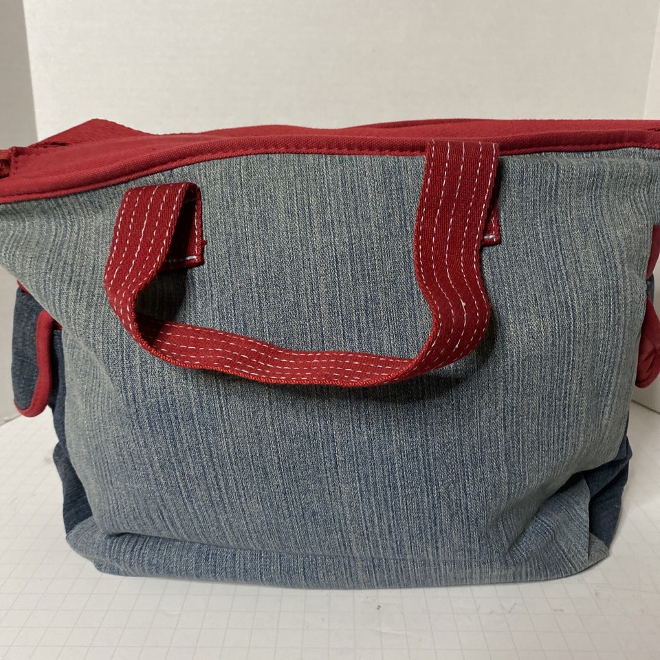 Bath & Body Tote Bag American Girl Faded Deinim Blue w/Red Trim ...
