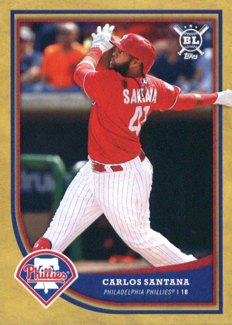 Carlos Santana Phillies 2018 Topps Big League Baseball Gold Card #183 ...