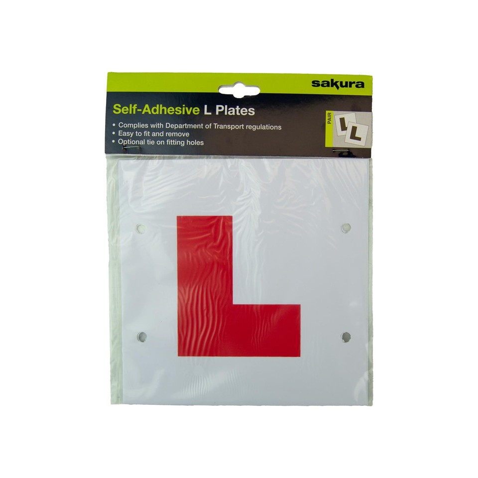 L Plates For Learner Drivers LP102 Pair Self Adhesive Or Tie On Safe ...