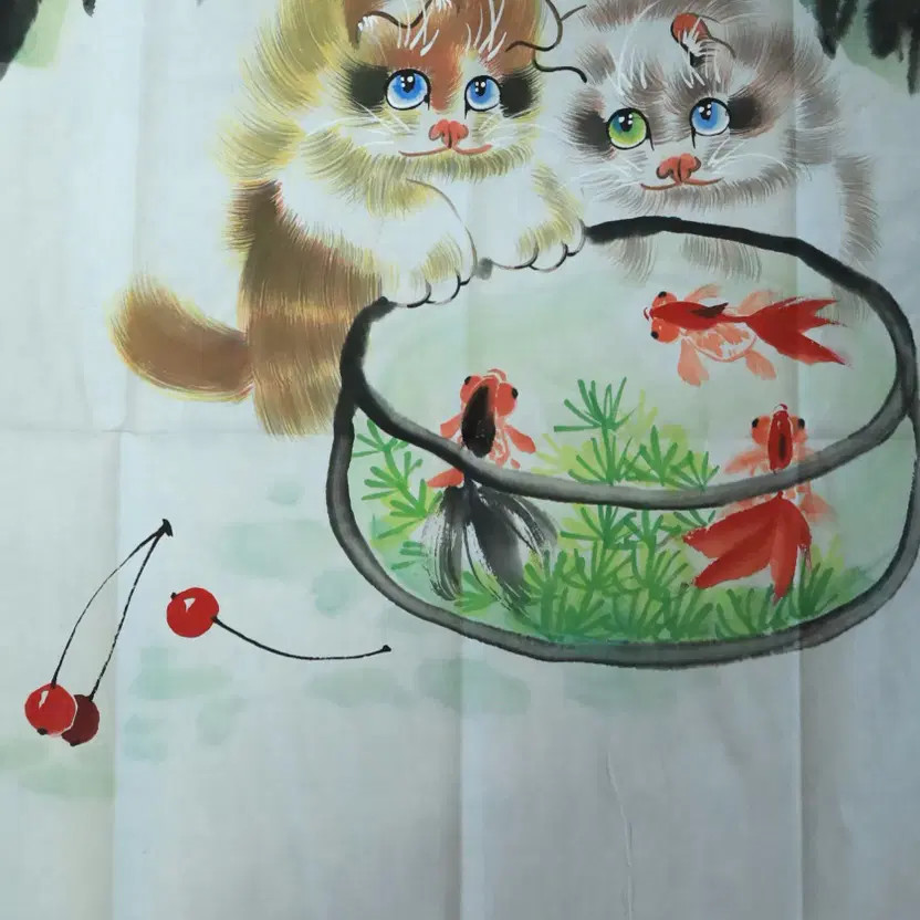 Chinese Ink Painting of Cat by Artist Jungseong (1913-2018) | eBay