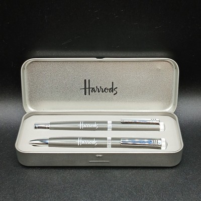 Harrods Pen Set Pair of Ball Roller Pens Grey Boxed -WRDC | eBay UK