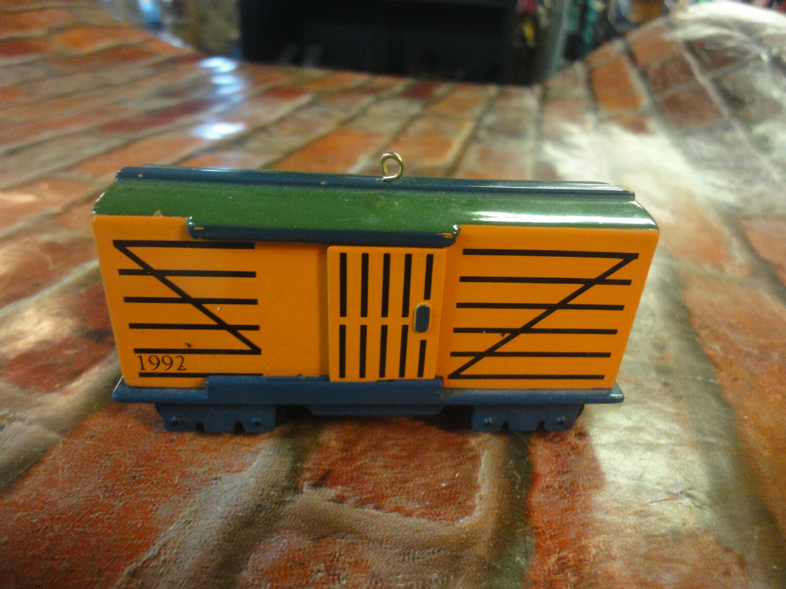 4 piece 1992 Hallmark train ornaments engine tinder freight car ...
