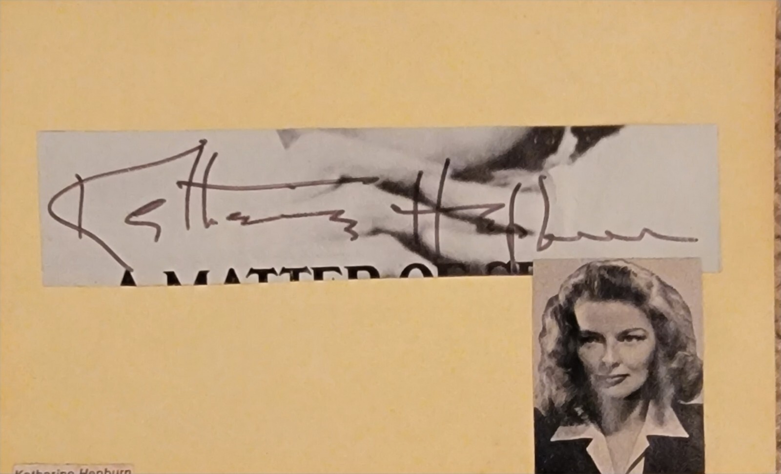 Katharine Hepburn signed autographed 4x6 card and photo - Spencer Tracy ...