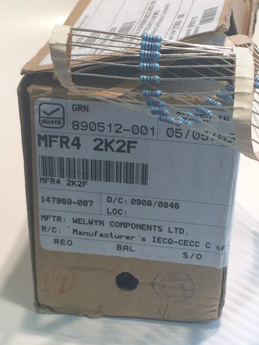 MFR4-2K2F WELWYN RESISTOR 2.2K OHM 1% 0.5W x 4720 pcs SURPLUS STOCK ...
