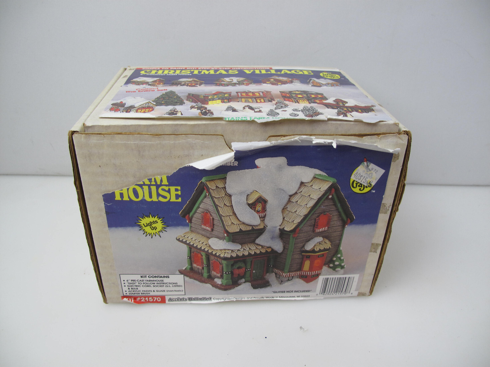 Wee Crafts Vintage Lighted Christmas Village Farm House #21570 Hand ...