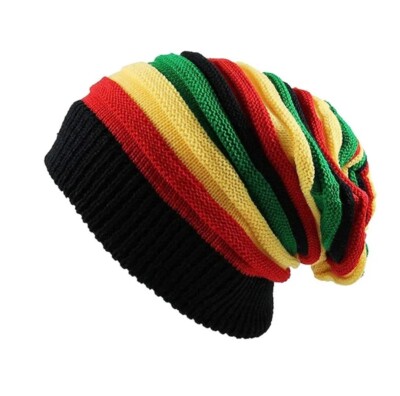 Jamaica Reggae Rasta Hip Striped Marley Winter Slouch Beanie Knit Hats ...