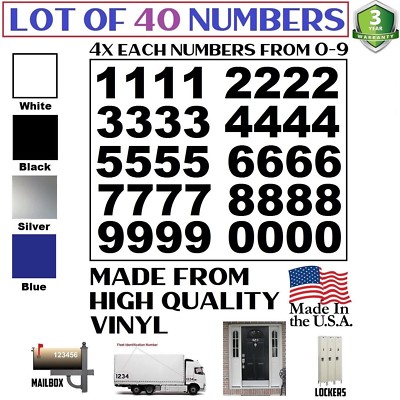 Lot of 40 White,Black, Silver Vinyl Mailbox,Tool Box,Locker Numbers ...