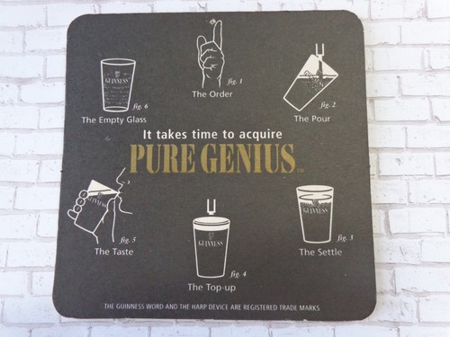 BEER Pub COASTER: GUINNESS It Takes Time To Acquire Pure Genius ...