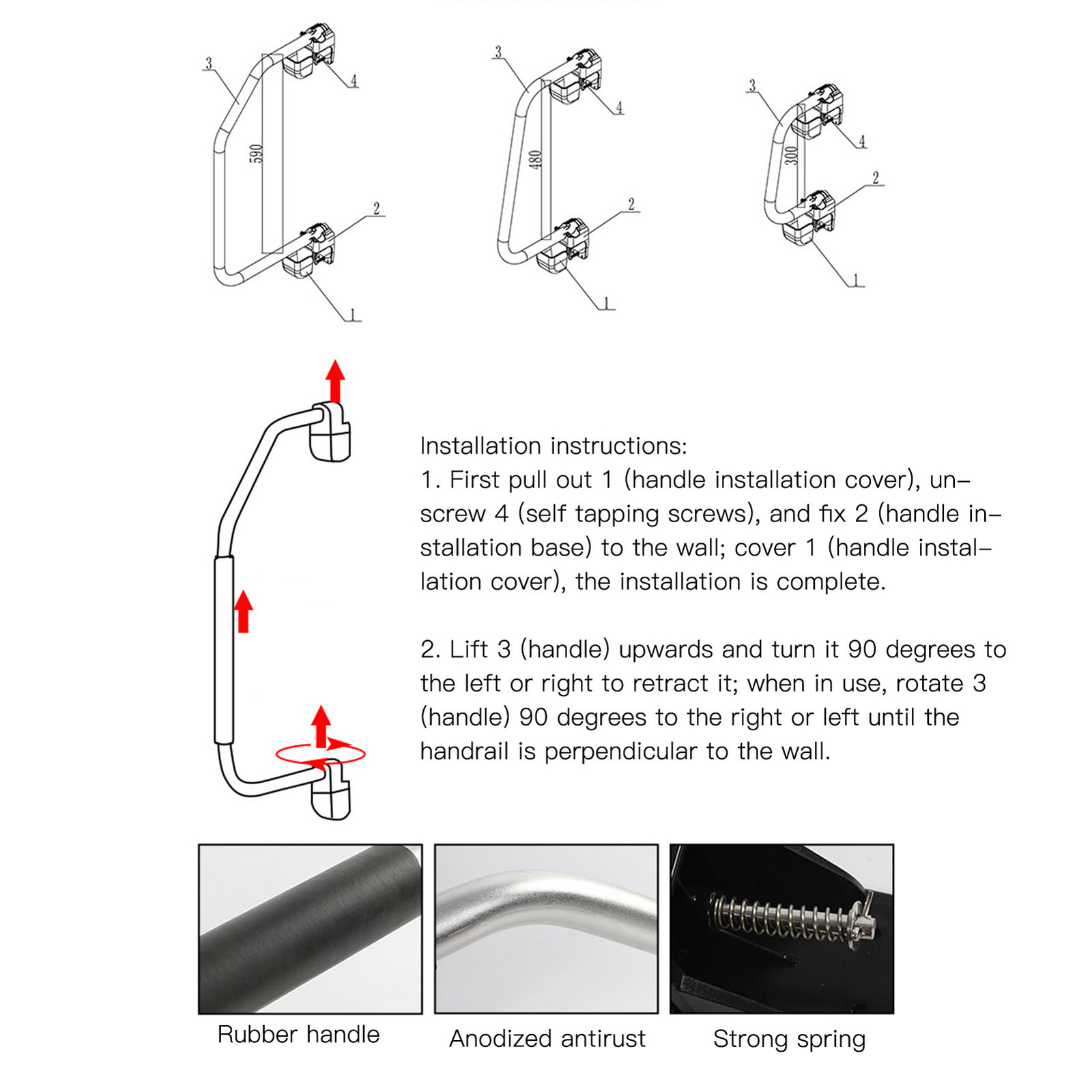 Entrance Door Assist Handle Anodized Grab Handle For Caravan | eBay UK