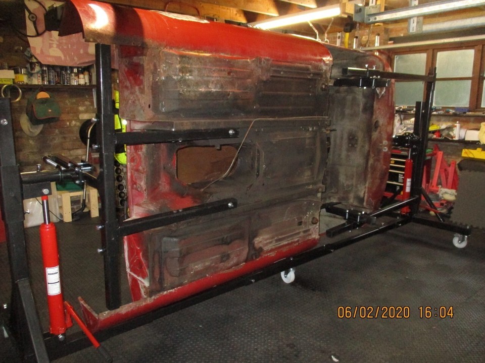 Hydraulic car rollover jig Rotisserie universal heavy duty with wheel ...