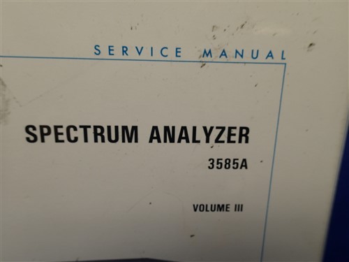 HP 3585A SPECTRUM ANALYZER SERVICE MANUAL VOLUME 3 | eBay