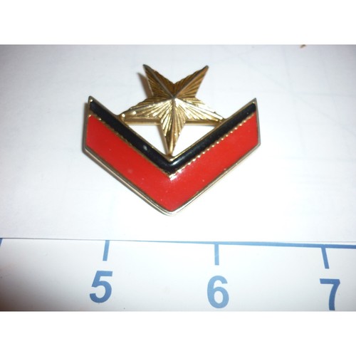Vintage Military Rank Insignia Pin Star Chevron Red Black Gold Tone Pin ...