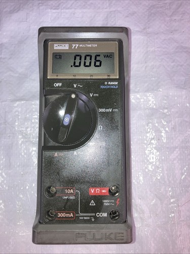 VINTAGE FLUKE 77 MULTIMETER W/ LEADS & RUBBER CASE | eBay