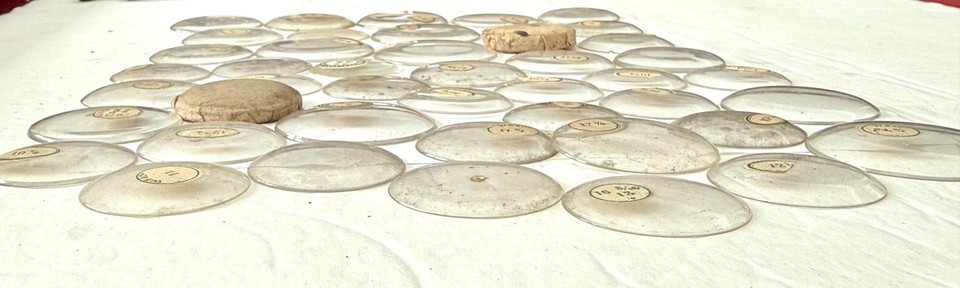 50+ ANTIQUE POCKET WATCH CRYSTALS ASSORTED SIZES DOMED FUSEE STYLE ...