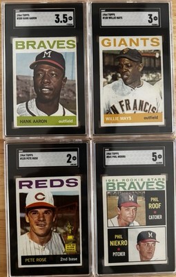 1964 Topps Baseball Complete Set 4 Graded Hall Of Famers. Exellent ...