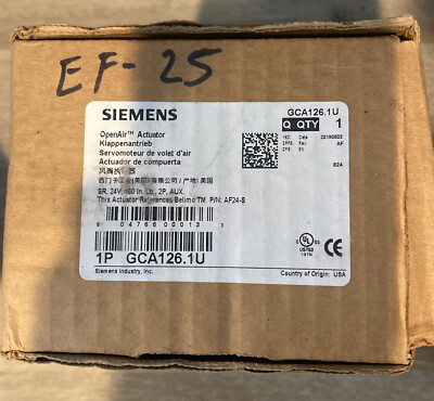 Siemens GCA126.1U OpenAir Electric Damper Actuator Dual Aux | eBay