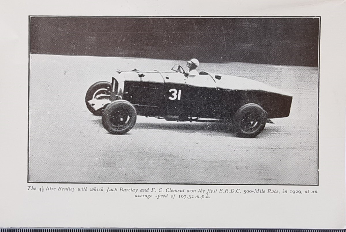 1949 BROOKLANDS VINTAGE PRINT BENTLEY JACK BARCLAY & F.C CLEMENT B.R.D ...