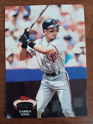 DARREN LEWIS SAN FRANCISCO GIANTS 1992 TOPPS STADIUM CLUB BASEBALL CARD ...